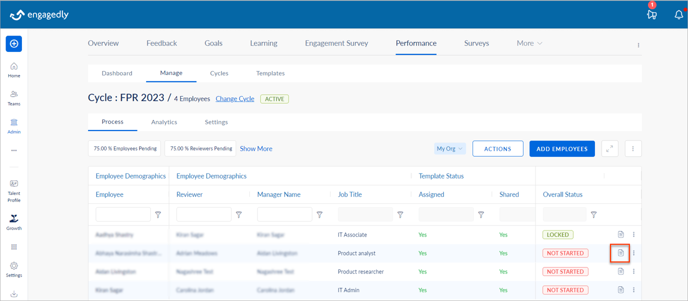 Delegate performance review